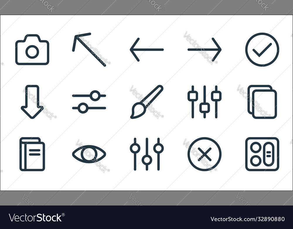 Interface line icons linear set quality line set Vector Image