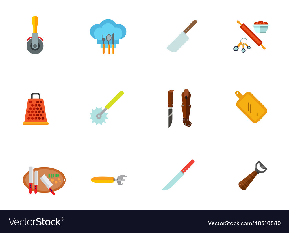 Kitchenware icon set Royalty Free Vector Image