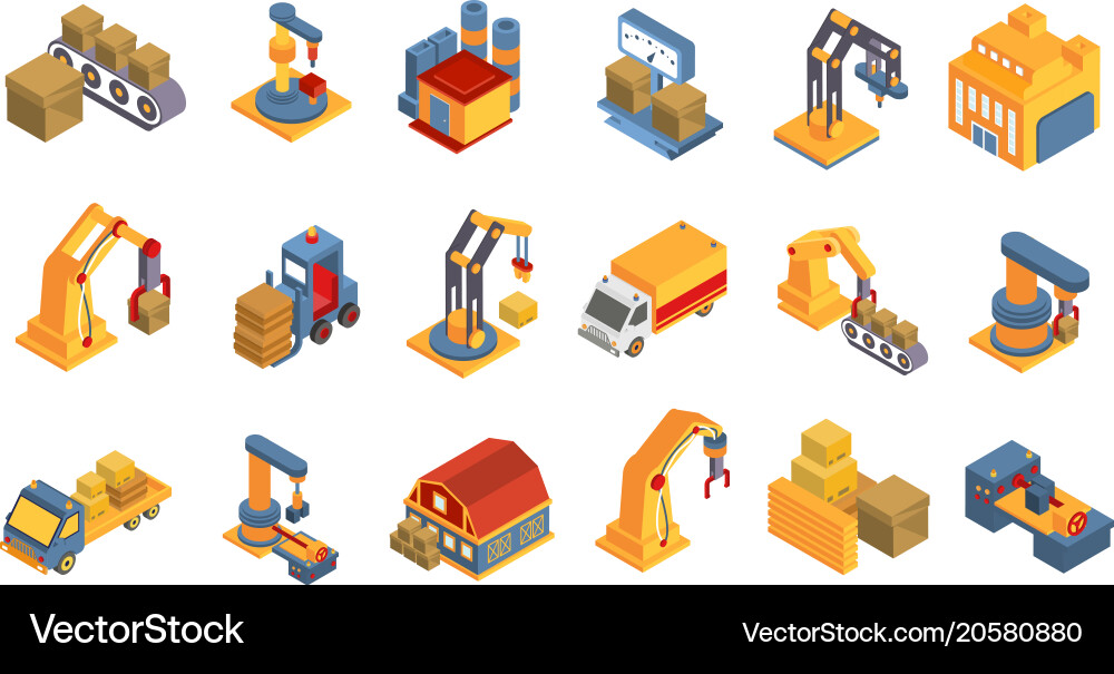 Logistic warehouse set shipping service Royalty Free Vector
