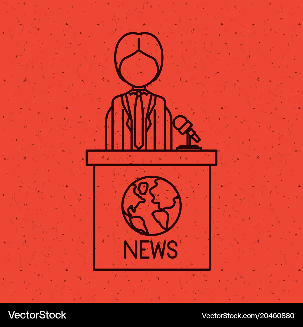 News presenter and media design Royalty Free Vector Image