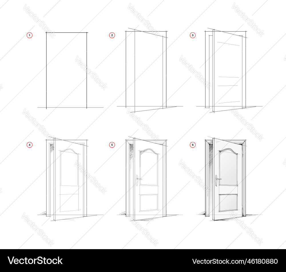 Page shows how to learn to draw sketch Royalty Free Vector