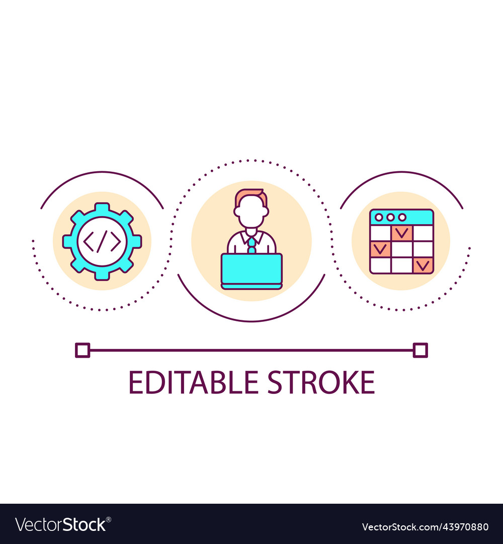 Programmer work loop concept icon Royalty Free Vector Image