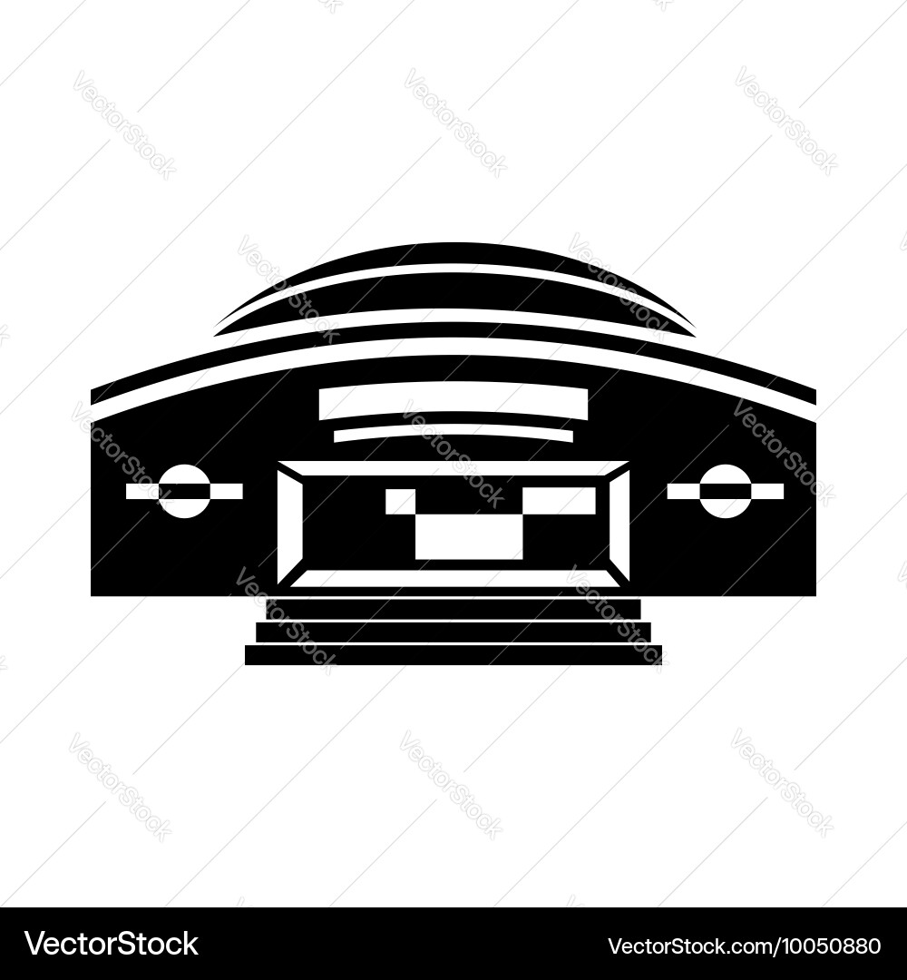 Round building icon in simple style Royalty Free Vector