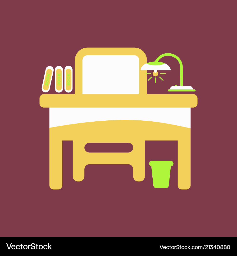 The table icon workplace and job office working Vector Image