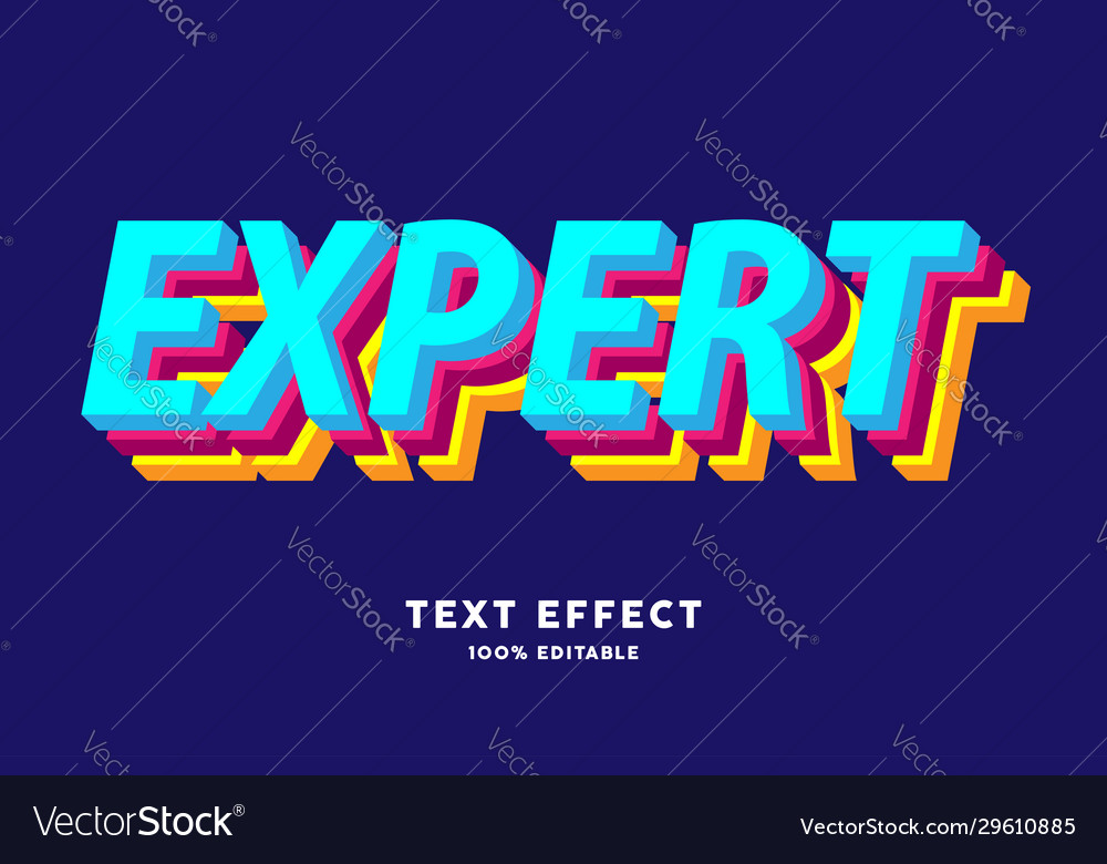 3d colorful layer text effect Royalty Free Vector Image