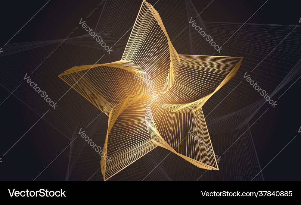 Abstract luxury golden star shape from lines Vector Image