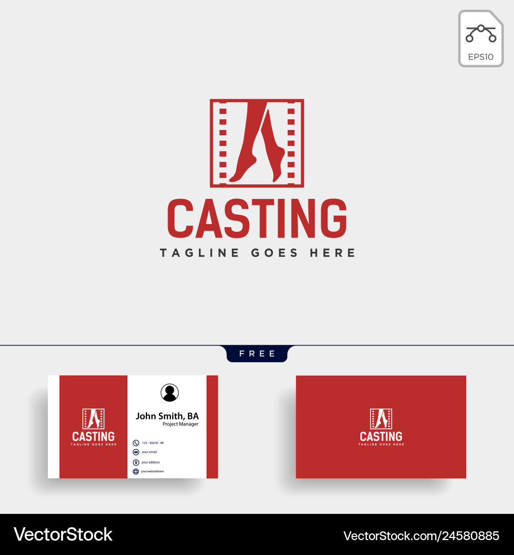 Acting show or casting movie simple logo template Vector Image