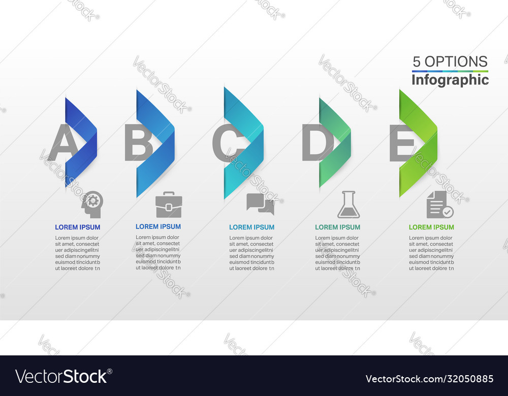 Arrow infographic design template with 5 steps Vector Image
