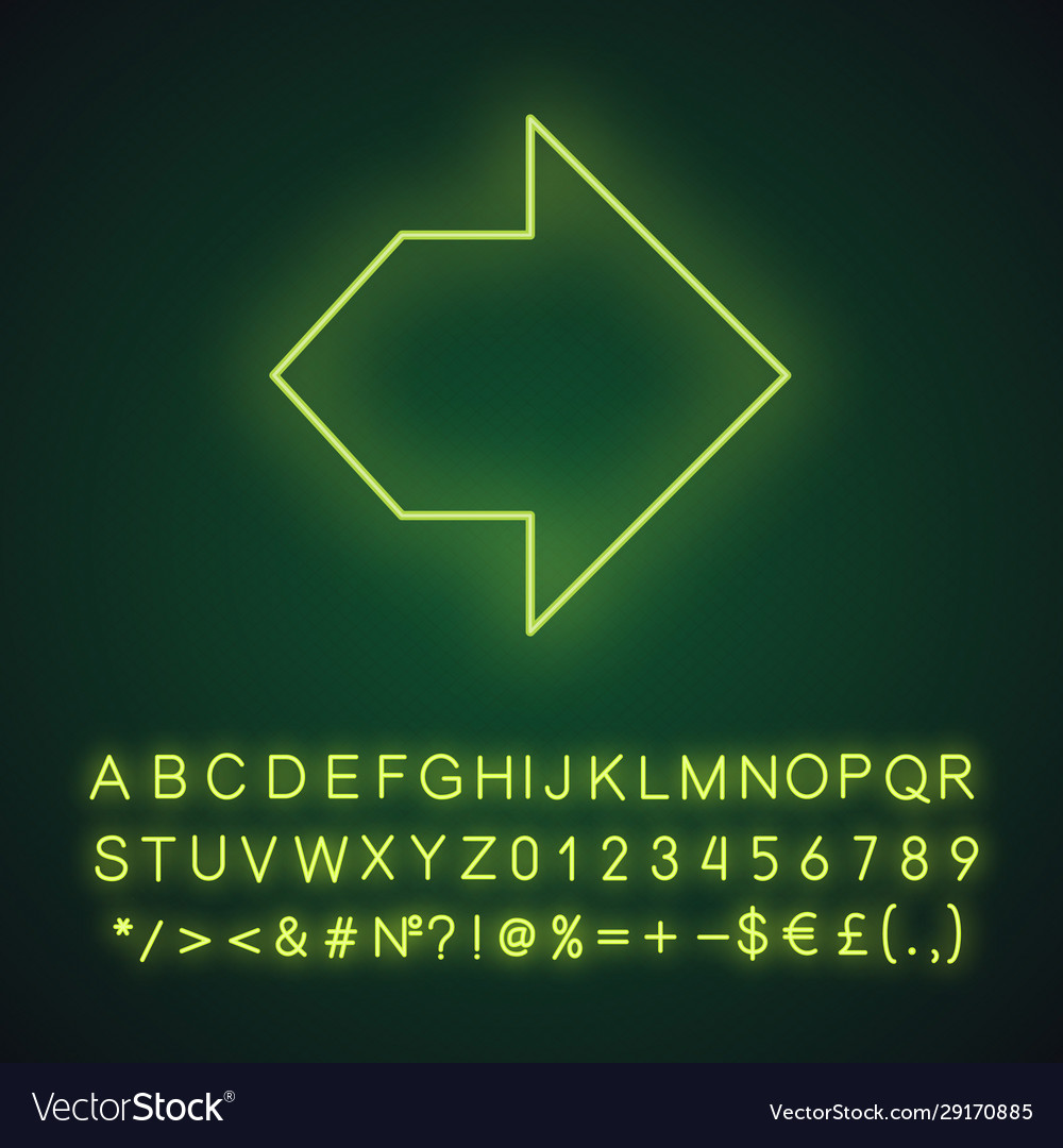 Double arrow neon light icon two way navigation Vector Image Double arrow neon light icon two way navigation Vector Image