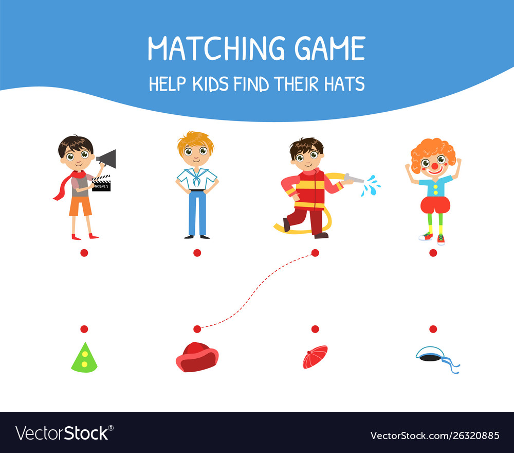Educational matching game for children help kids Vector Image