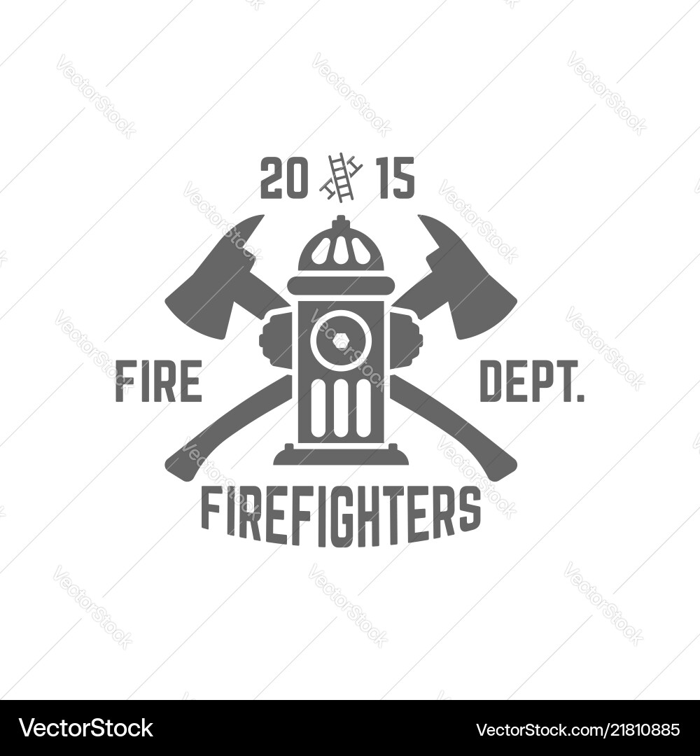 Fire department emblem with fire hydrant Vector Image