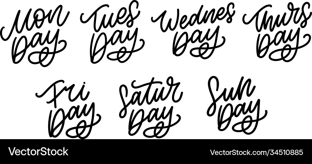 Handwritten inscription days a week Royalty Free Vector