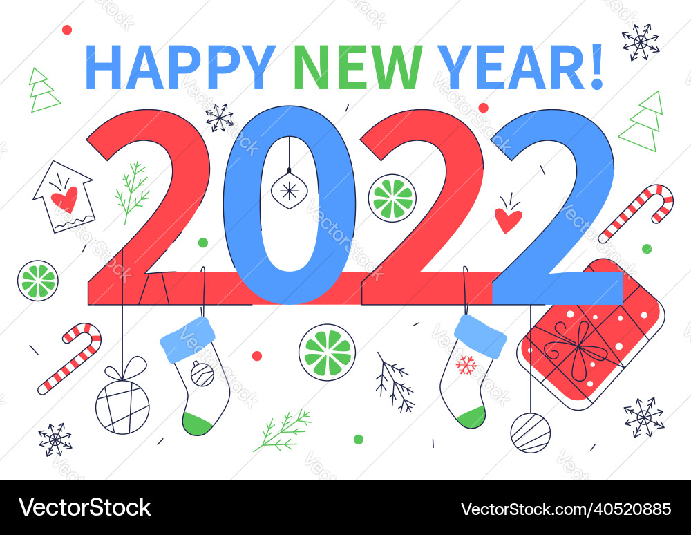 Happy new year - modern flat design style banner Vector Image