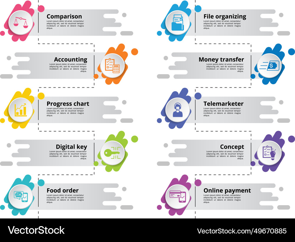 Infographics with digital service theme icons 10 Vector Image