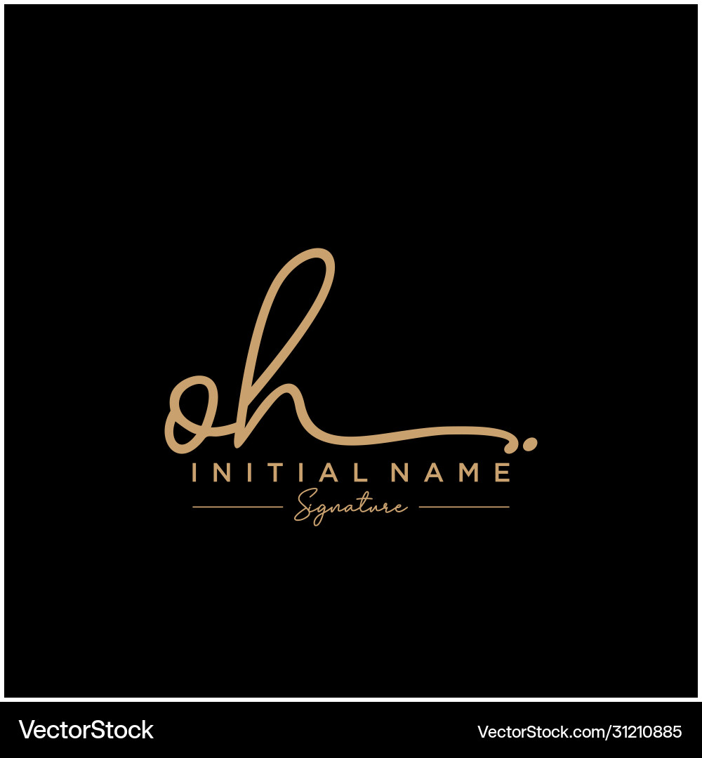 Letter oh signature logo template Royalty Free Vector Image