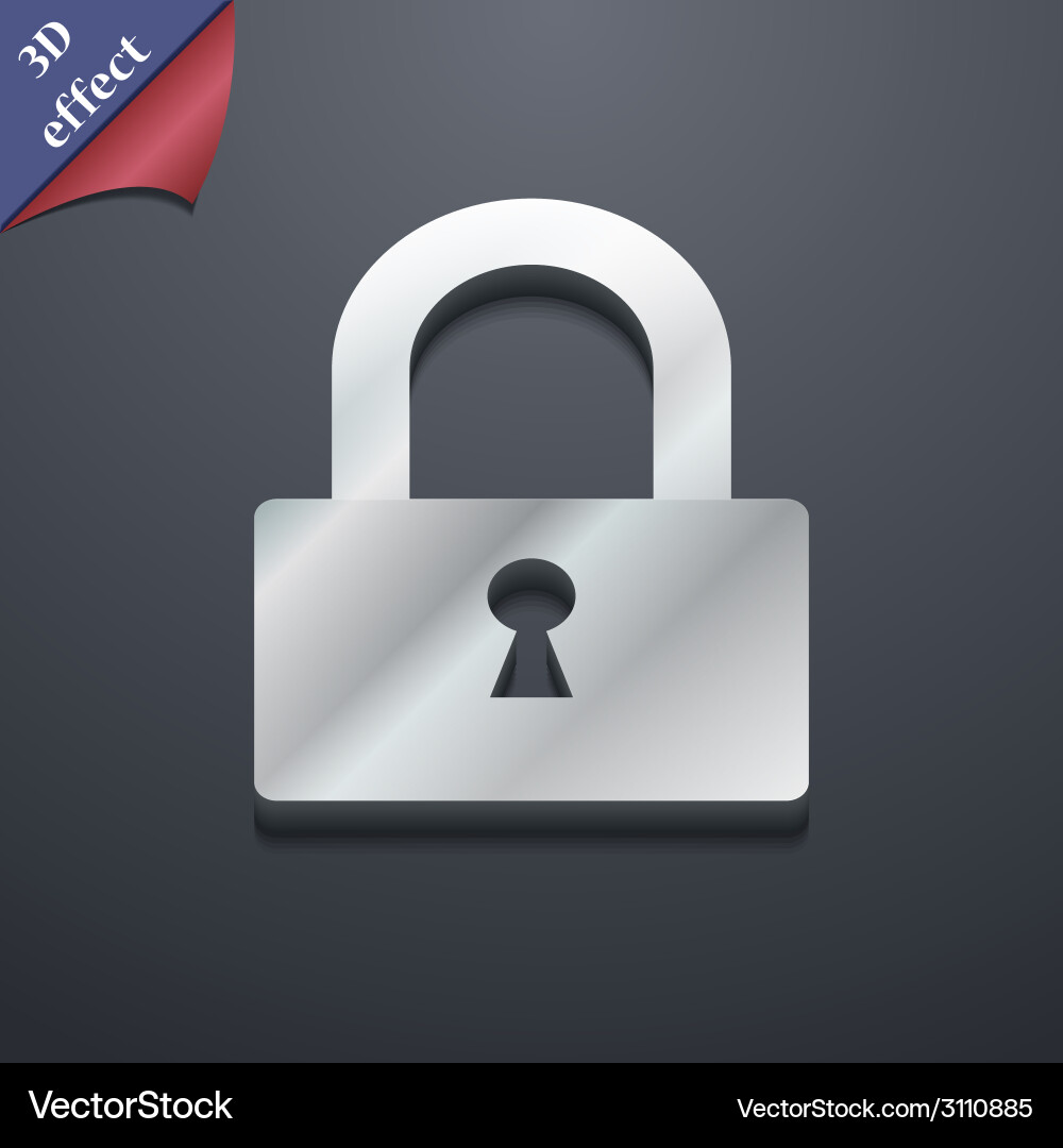 Lock icon symbol 3d style trendy modern design Vector Image