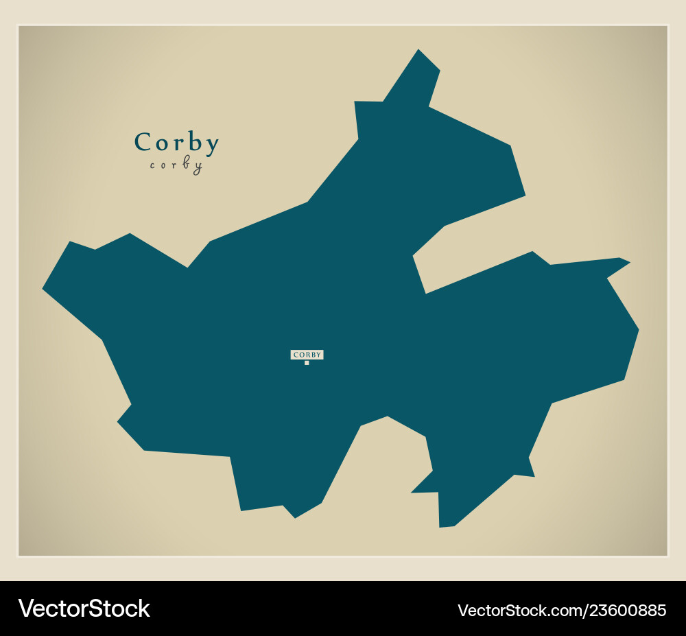 Modern map - corby district of northamptonshire Vector Image