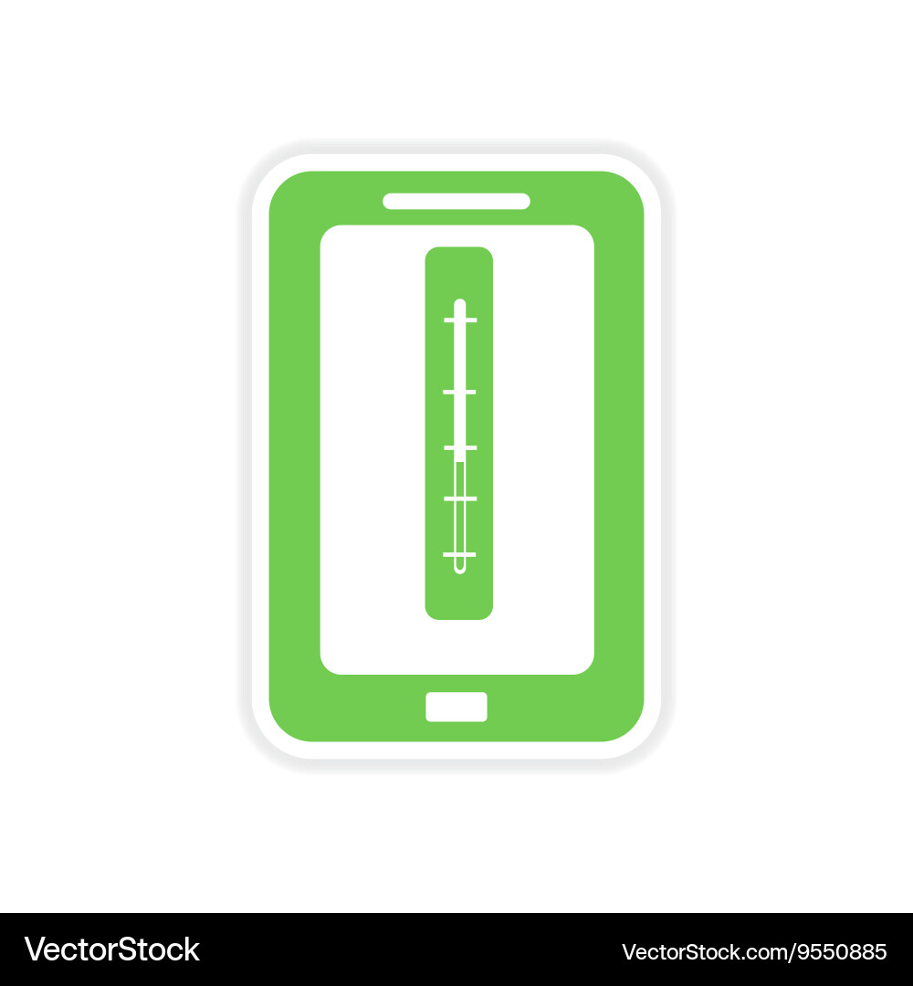 Paper sticker on white background mobile phone Vector Image