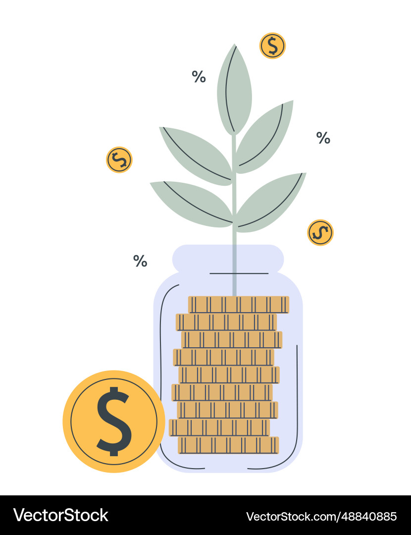 Profit growth or increased revenue Royalty Free Vector Image