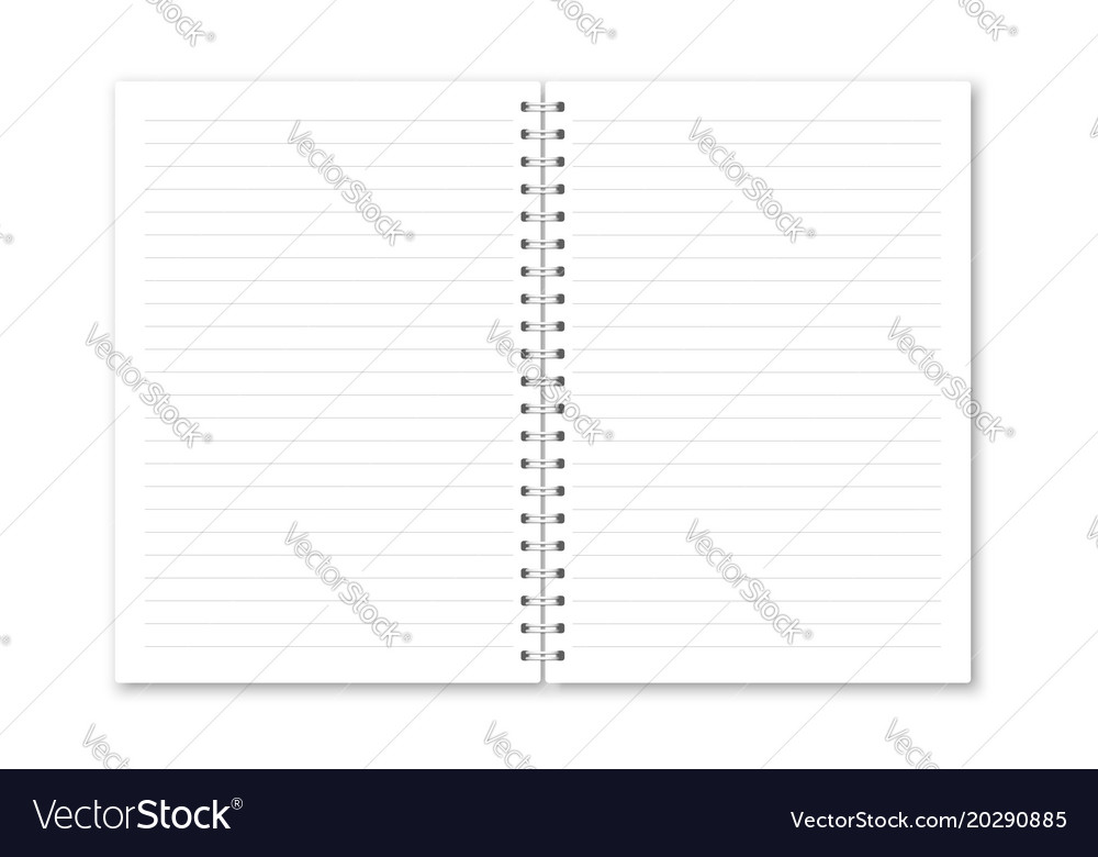 Realistic opened notebook Royalty Free Vector Image