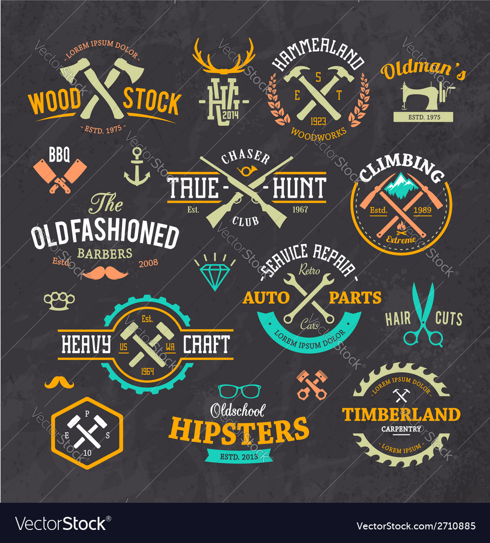 Retro emblems 1 Royalty Free Vector Image - VectorStock