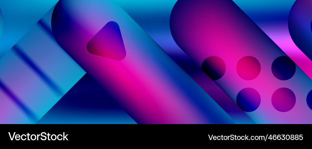 Round shapes and lines with fluid gradients Vector Image