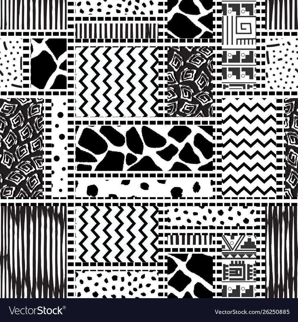 Seamless patchwork pattern rectangles and squares Vector Image