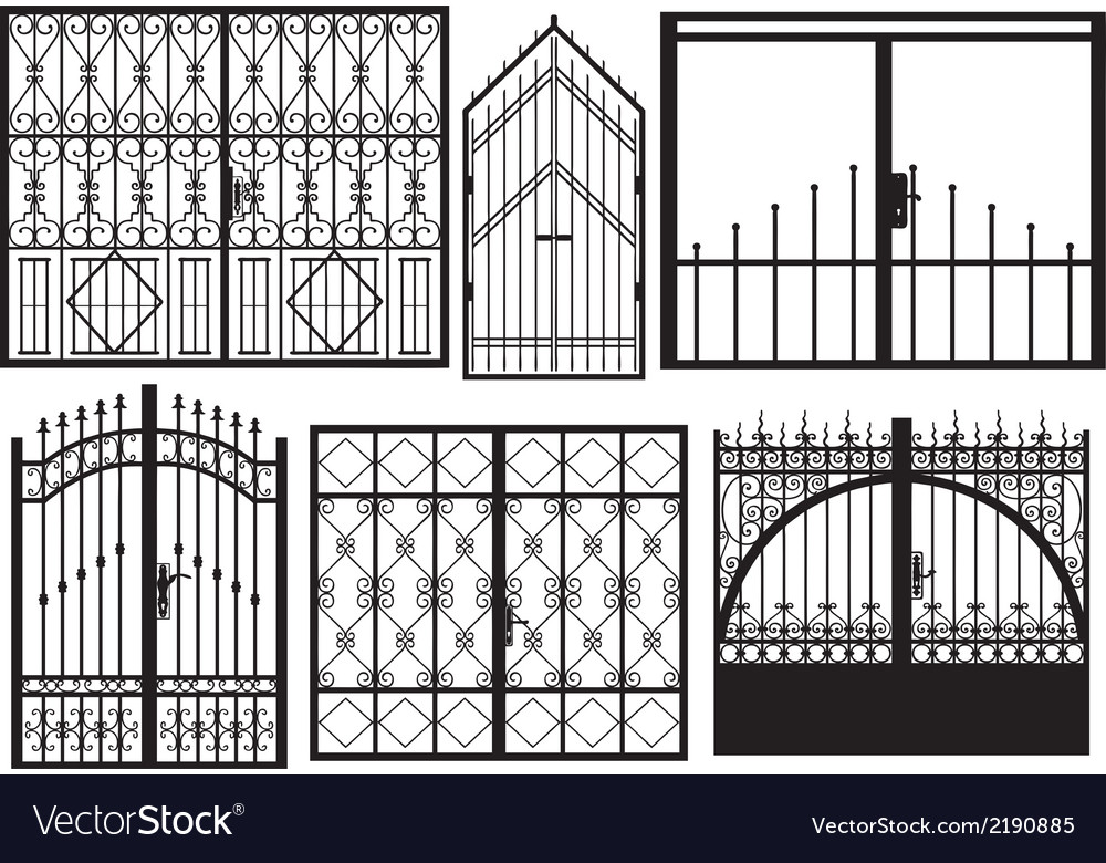 Set different gates Royalty Free Vector Image - VectorStock