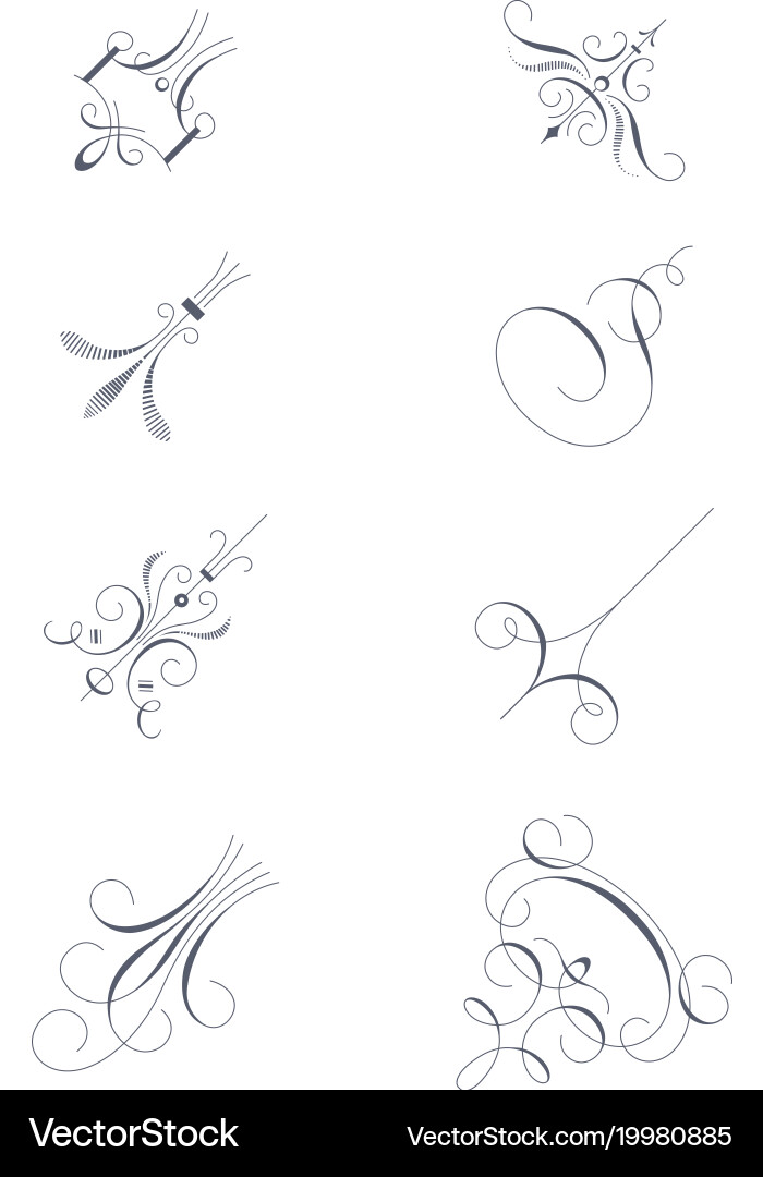 Set of decorative corner ornaments Royalty Free Vector Image