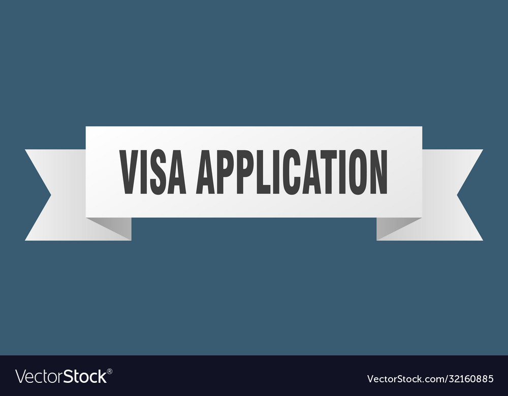 Visa application ribbon application isolated Vector Image