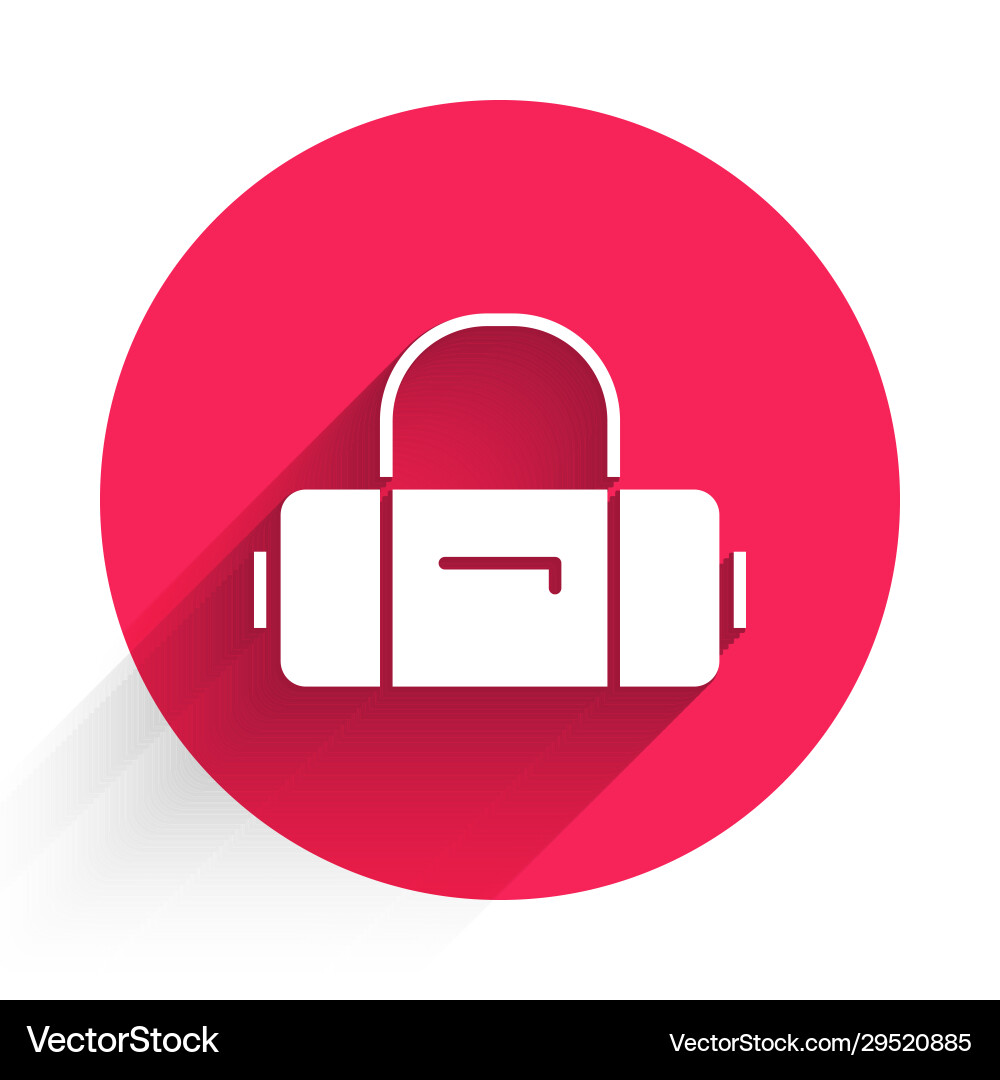 White suitcase for travel icon isolated with long Vector Image