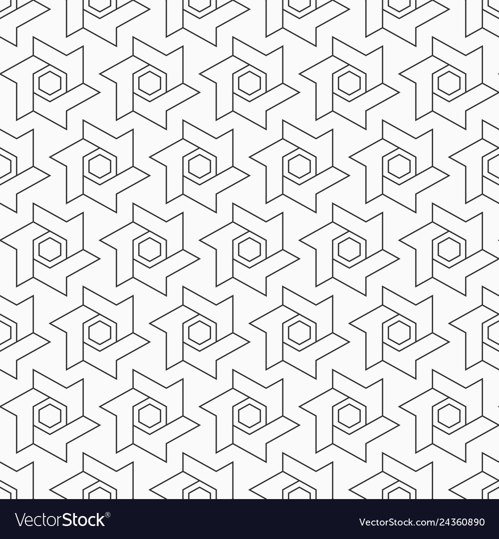 Abstract seamless pattern hexagonal grid Vector Image