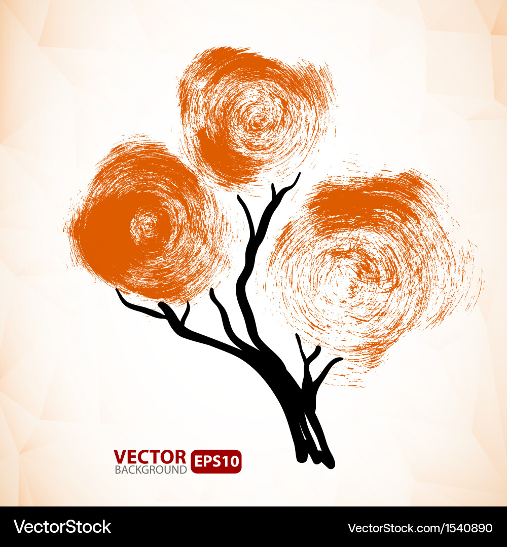 Abstract tree with a crown made of stain Vector Image