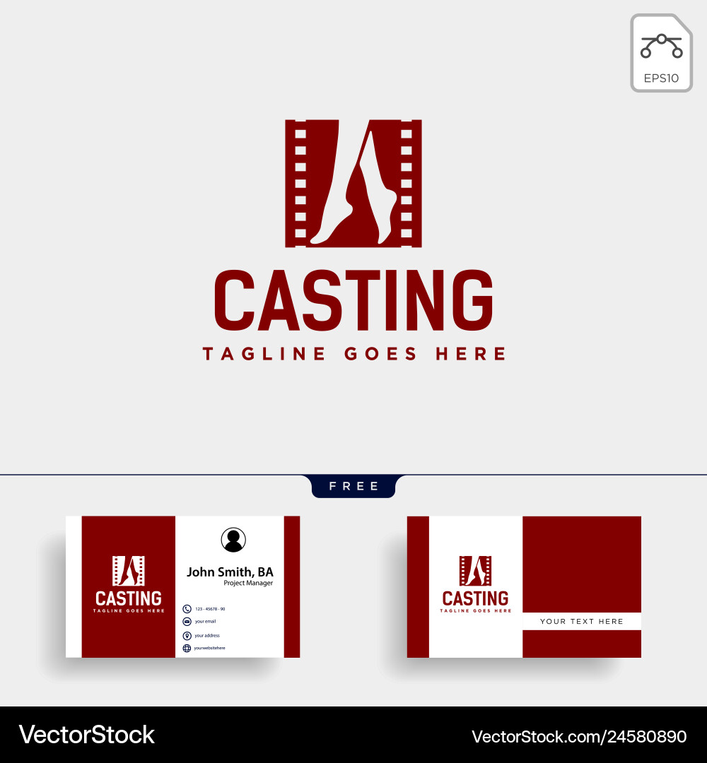 Acting show or casting movie simple logo template Vector Image