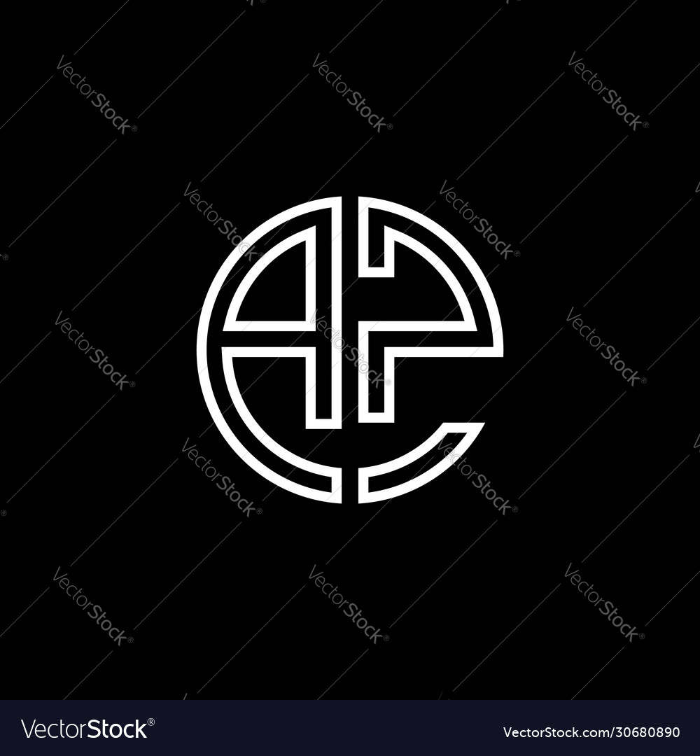 Az monogram logo circle ribbon style outline Vector Image