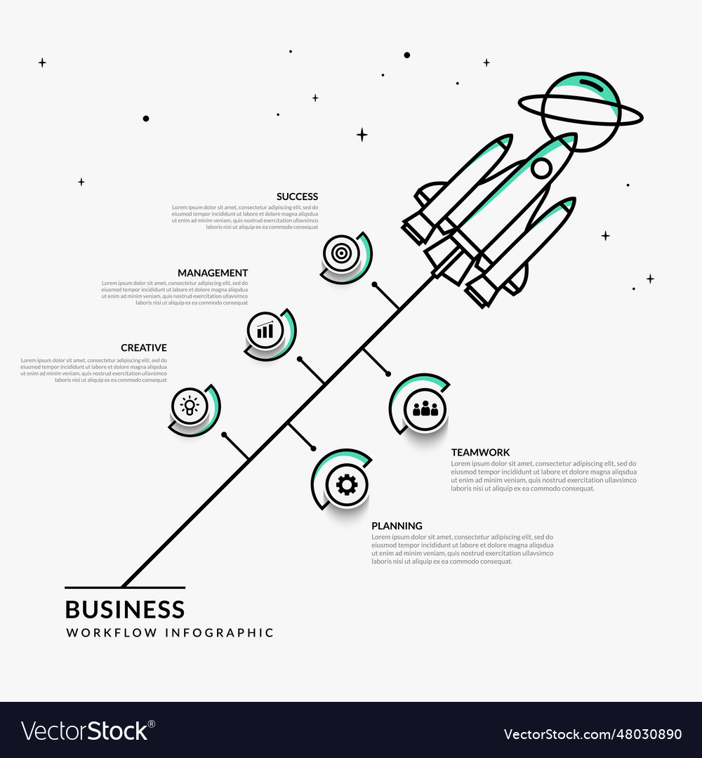 Business start up infographic with multiple Vector Image