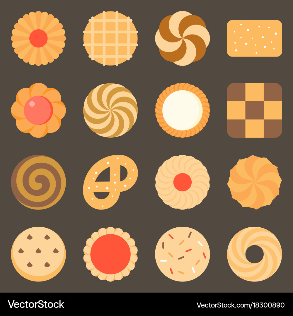Collection of cookie and biscuits set 2 Royalty Free Vector