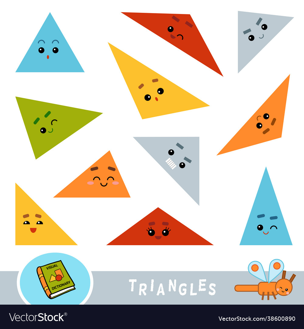 Colorful Set Triangular Shape Objects Visual Vector Image