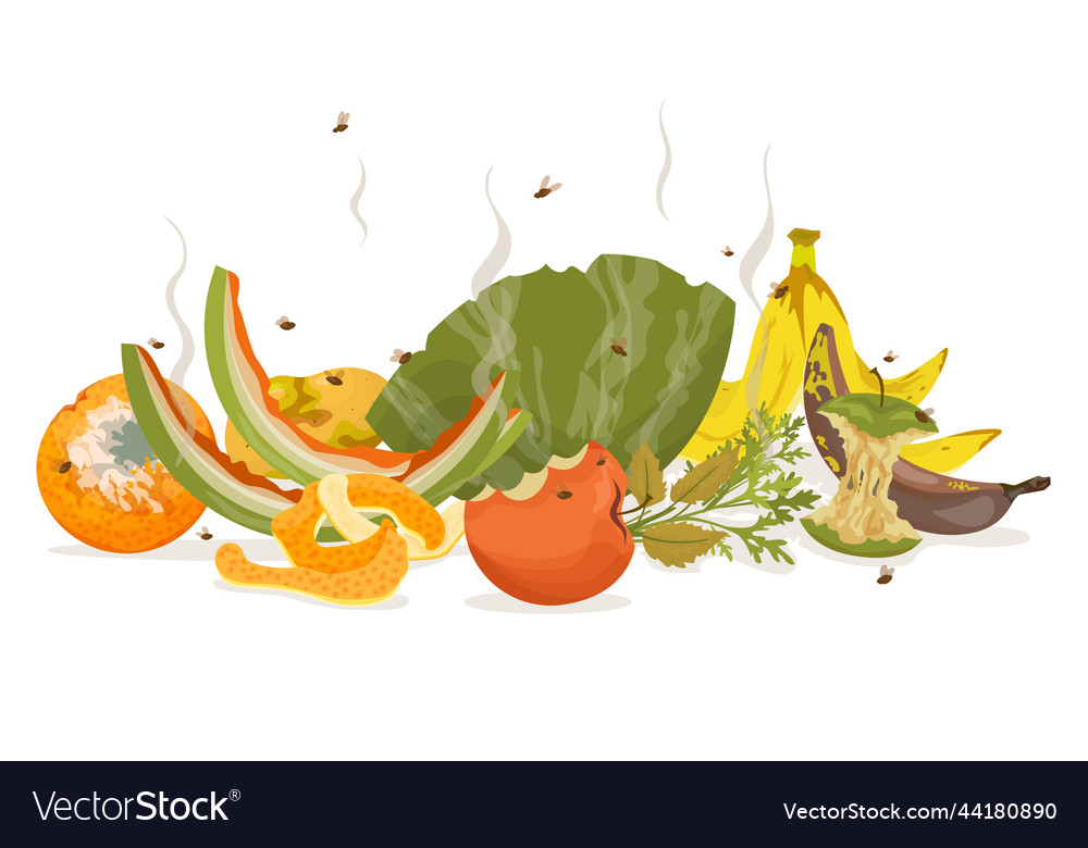 Compost composting flat colored composition Vector Image