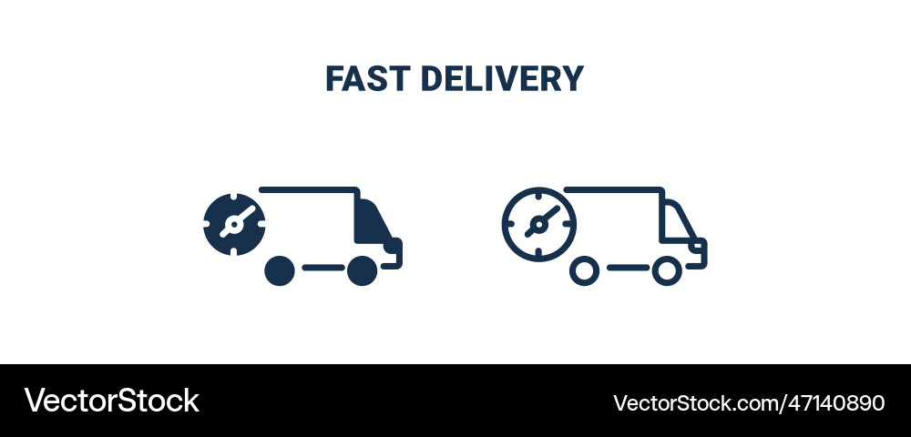 Fast delivery icon outline and filled Royalty Free Vector