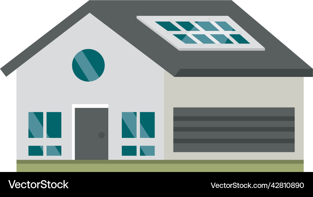 House with solar panel in roof Royalty Free Vector Image