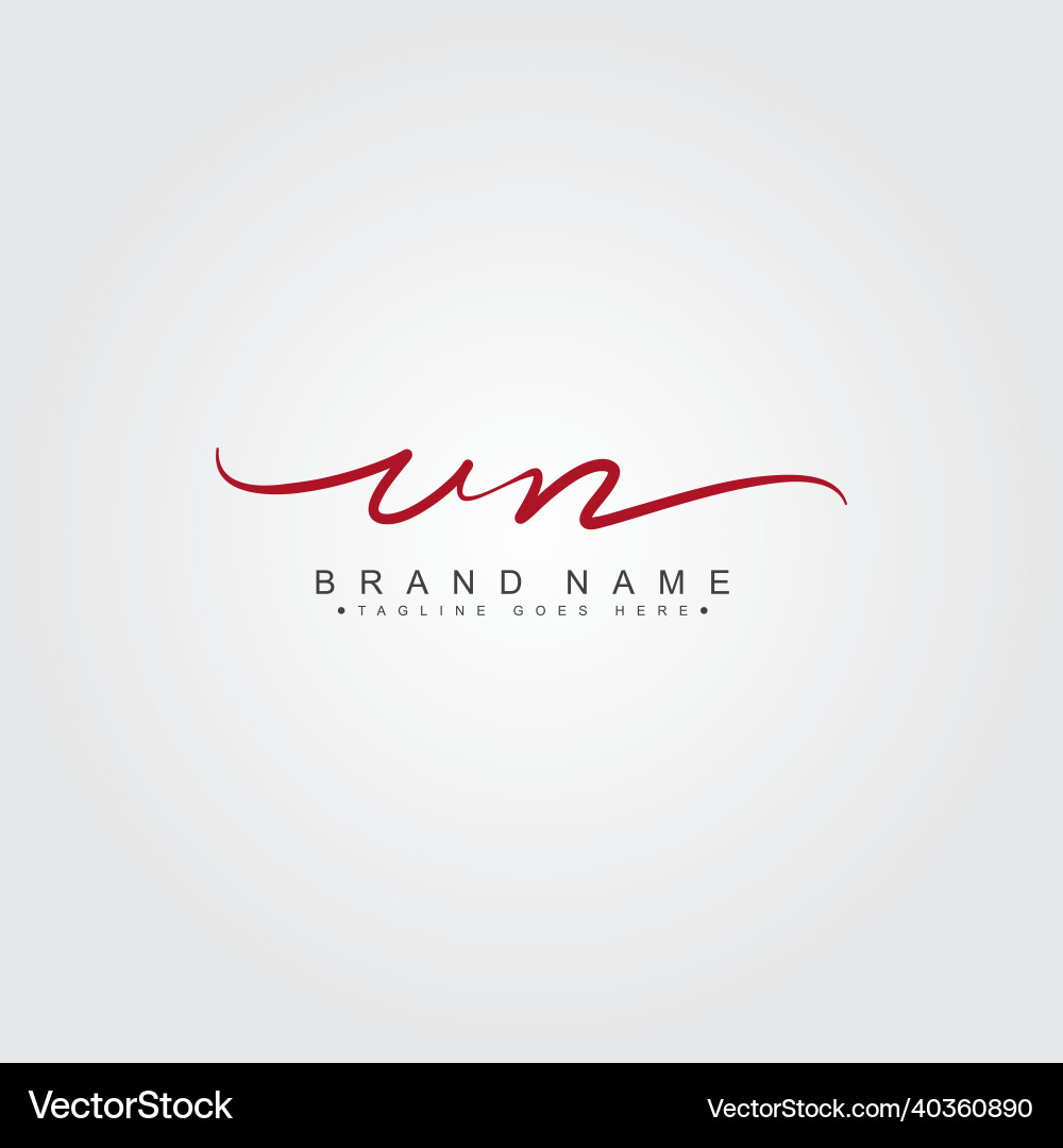 Initial letter un logo - hand drawn signature Vector Image