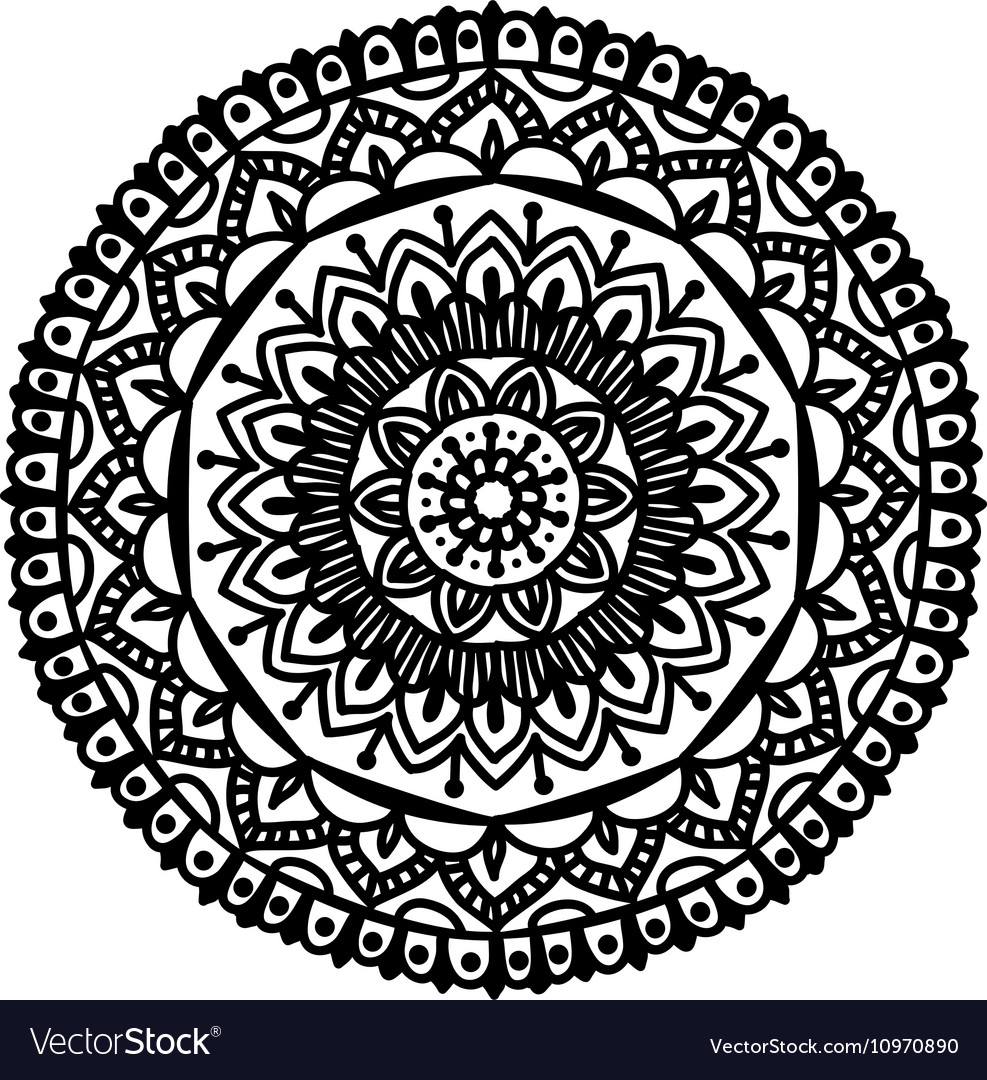 Mandala line art Royalty Free Vector Image - VectorStock