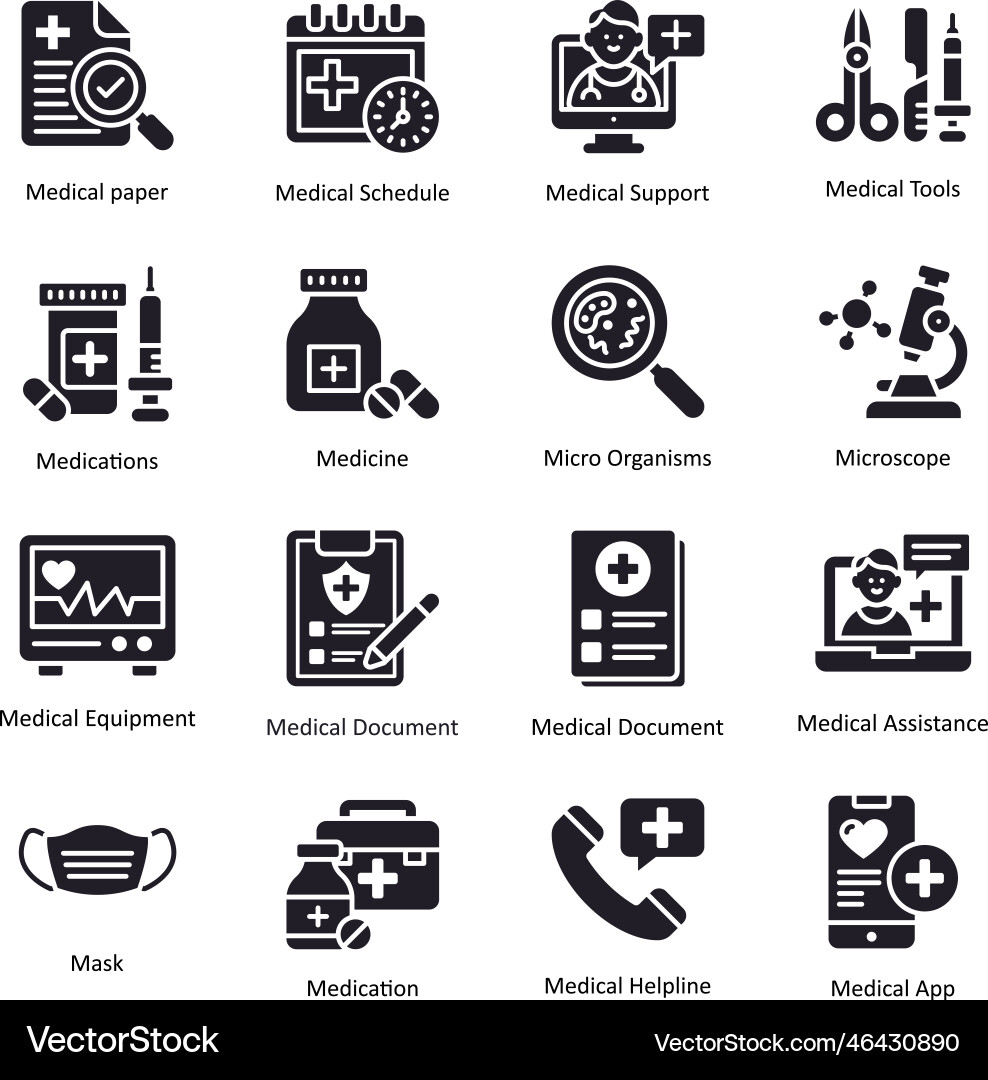 Medical solid icon design med Royalty Free Vector Image