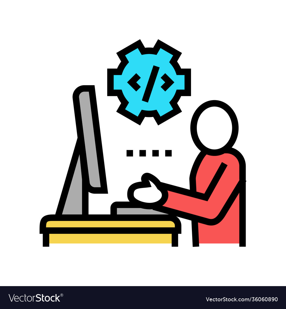 Programmer coding and development color icon Vector Image