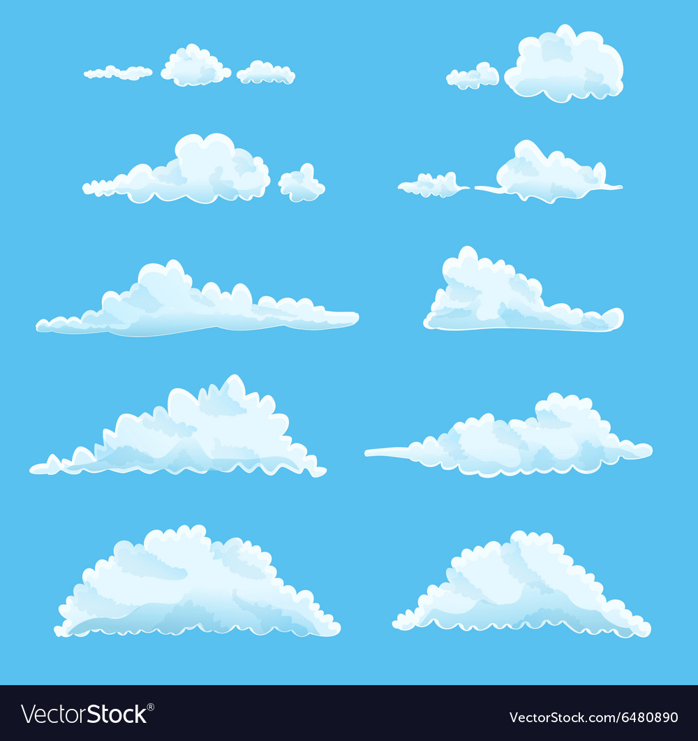Set clouds Royalty Free Vector Image - VectorStock