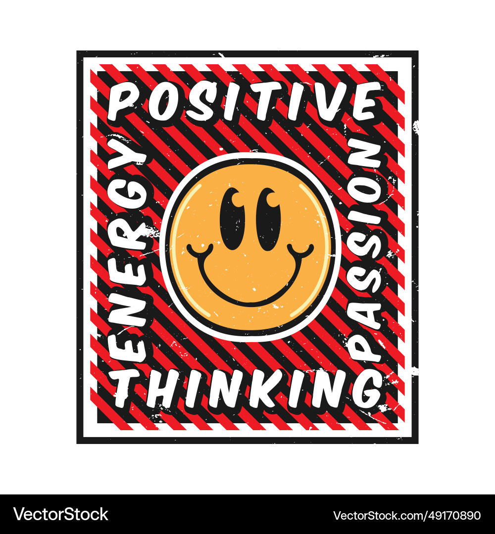 Smile face emoji with positive thinking passion Vector Image
