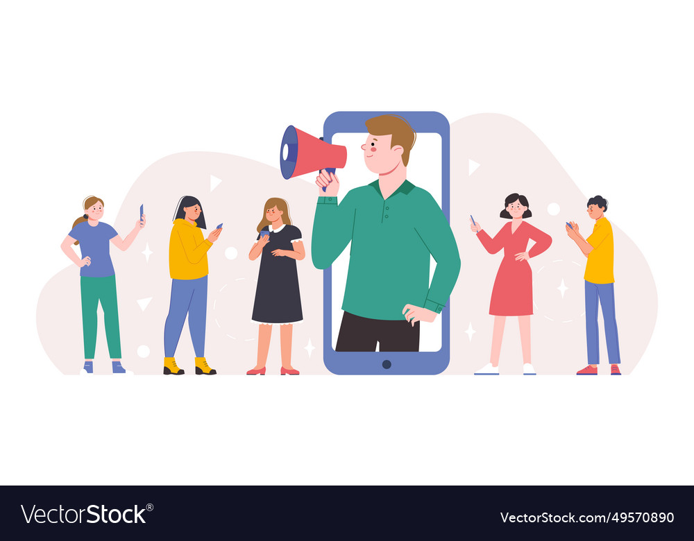 Social media celebrity influencer effect Vector Image