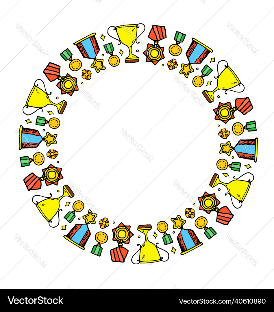 Template of a round shape medals Royalty Free Vector Image