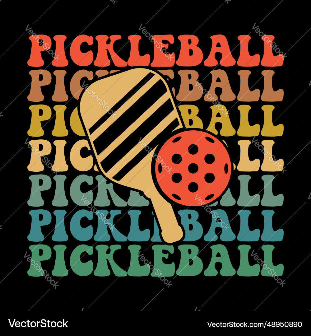 Vintage retro style pickleball tshirt designs Vector Image